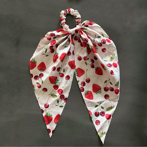 High Heels on the High Road | Accessories | Bright Red Strawberry Dark Red Cherry Cherries Satin ...